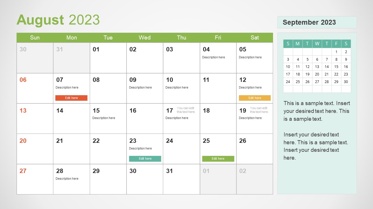 2023 Calendar PowerPoint Template & Google Slides