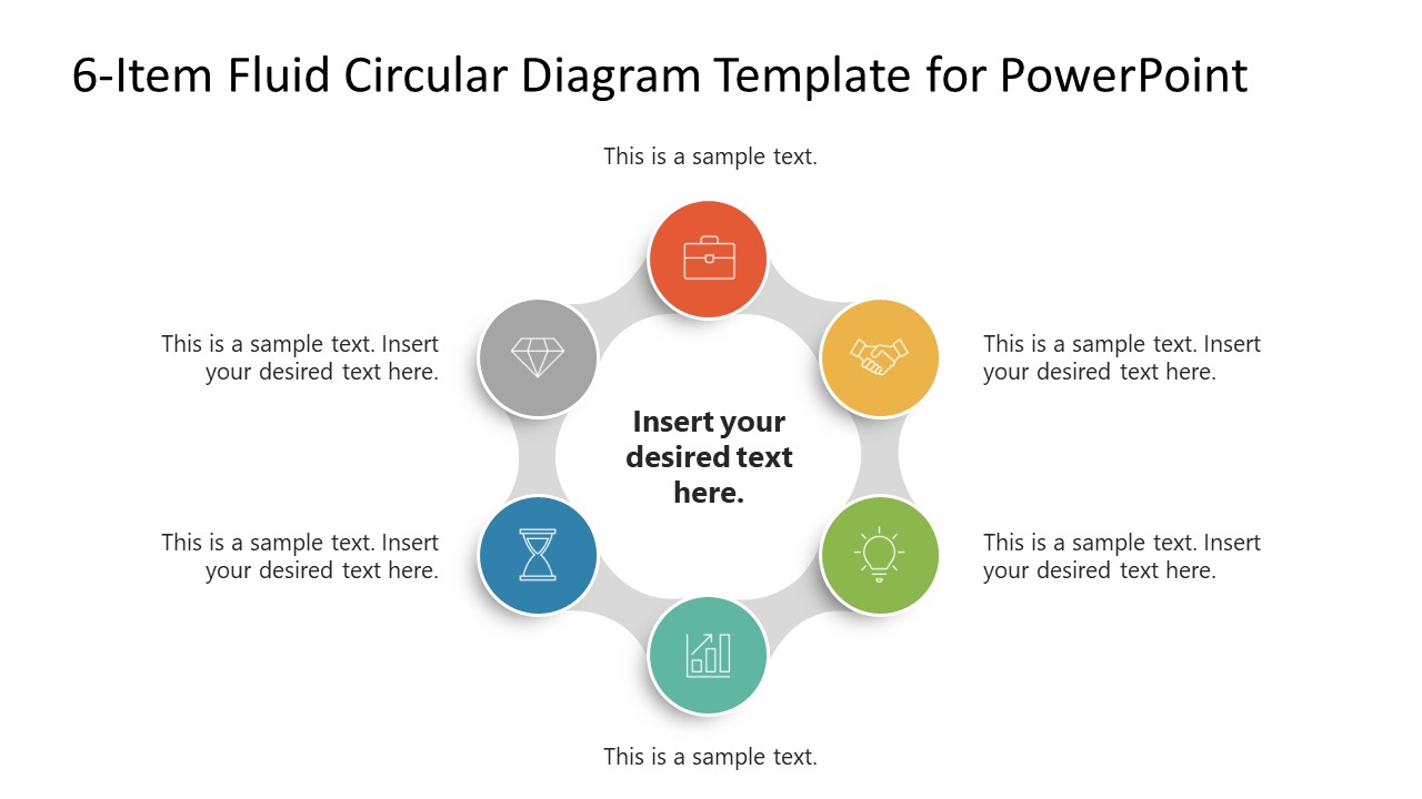 Modern 6 Item Diagram for PPT Presentation - SlideModel