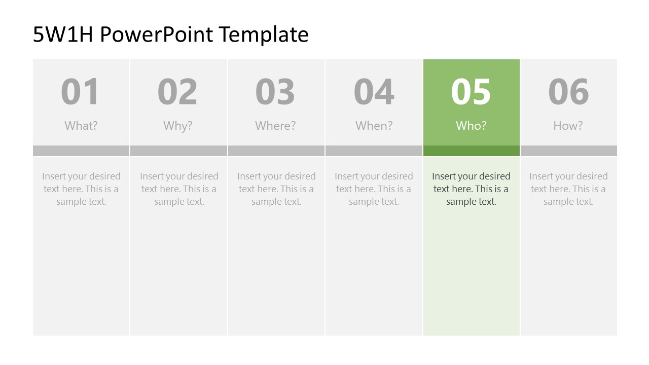 5W1H PowerPoint Template & Presentation Slides