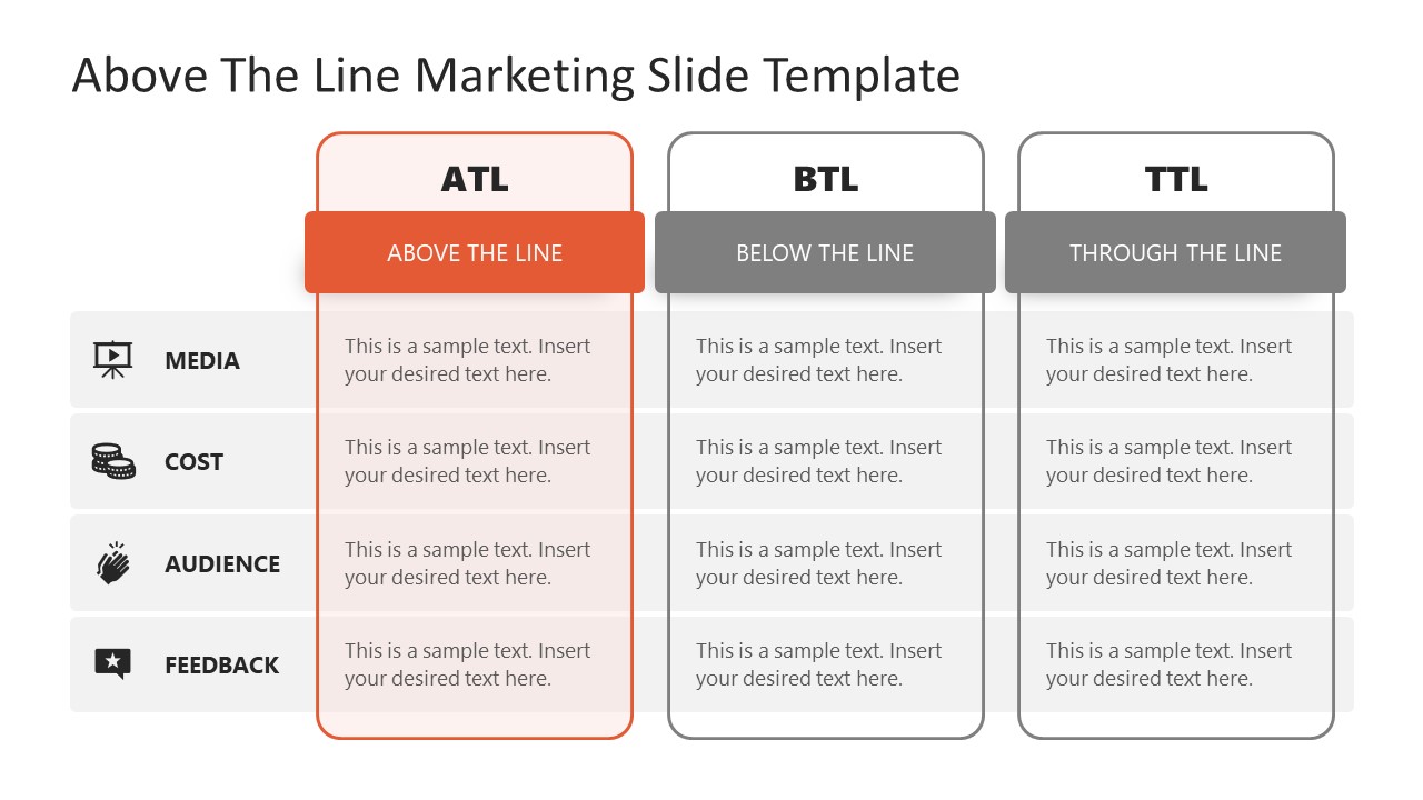 Above the Line Marketing PowerPoint Template