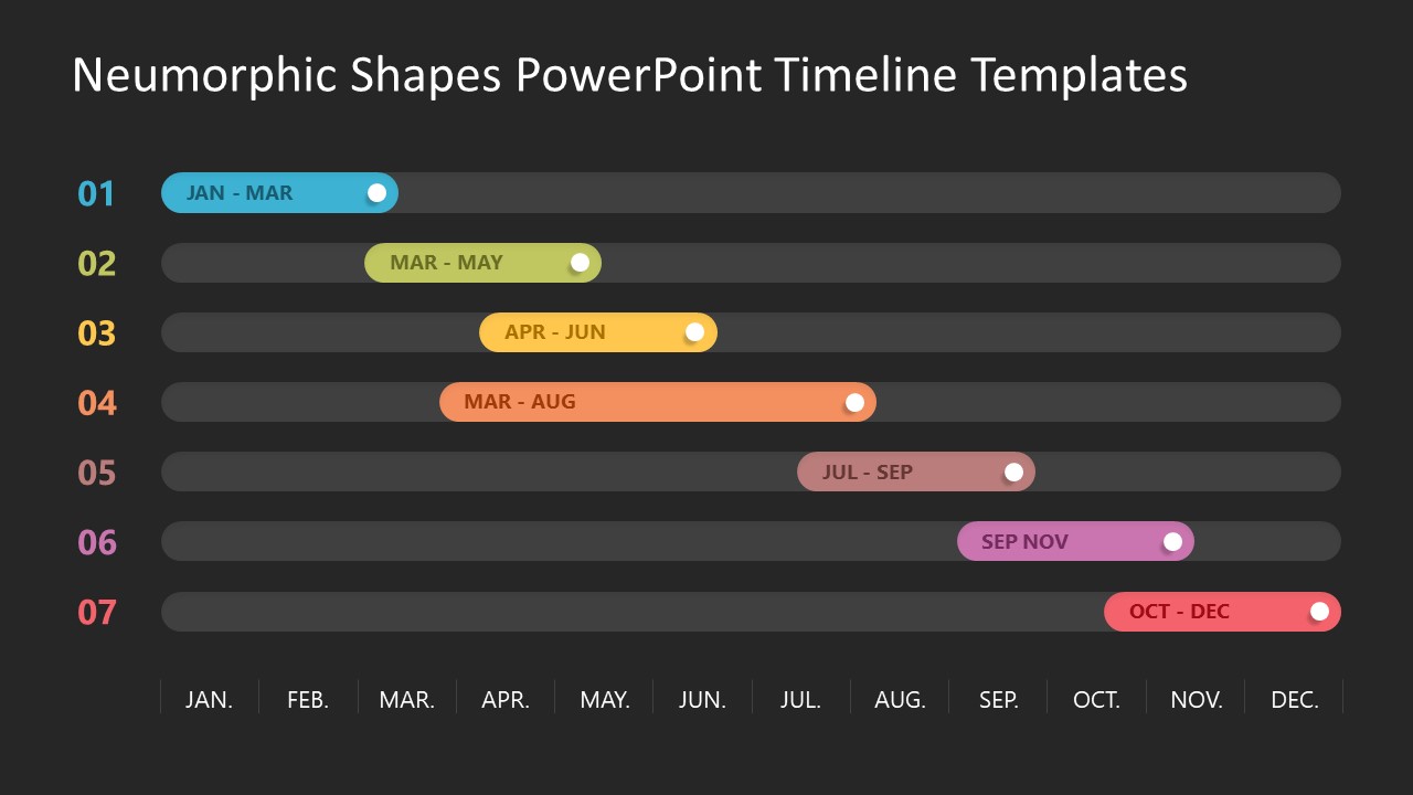 Neumorphic Shapes PowerPoint Timeline Templates