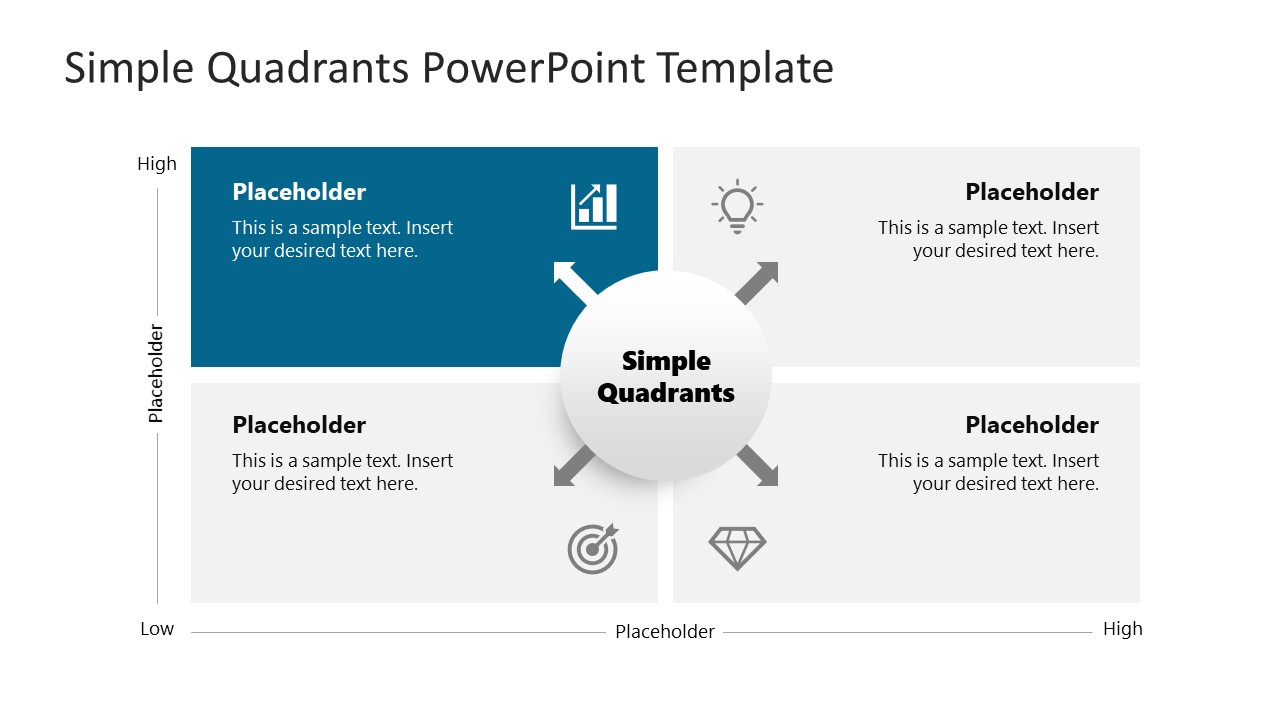 Simple Quadrants PowerPoint Template & Slide Templates