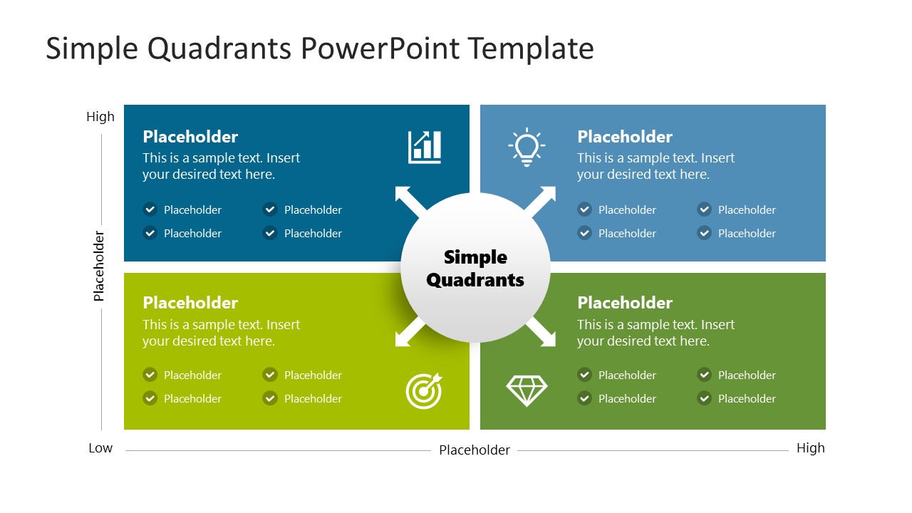 Simple Quadrants PowerPoint Template & Slide Templates