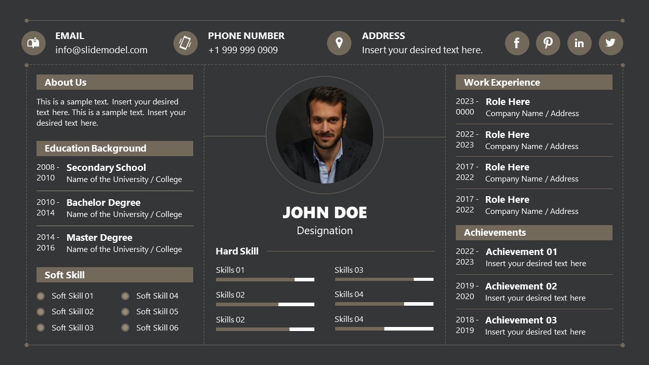 One-page Personal Resume PowerPoint Template