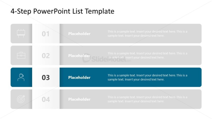 4-Step PowerPoint List Slide - SlideModel