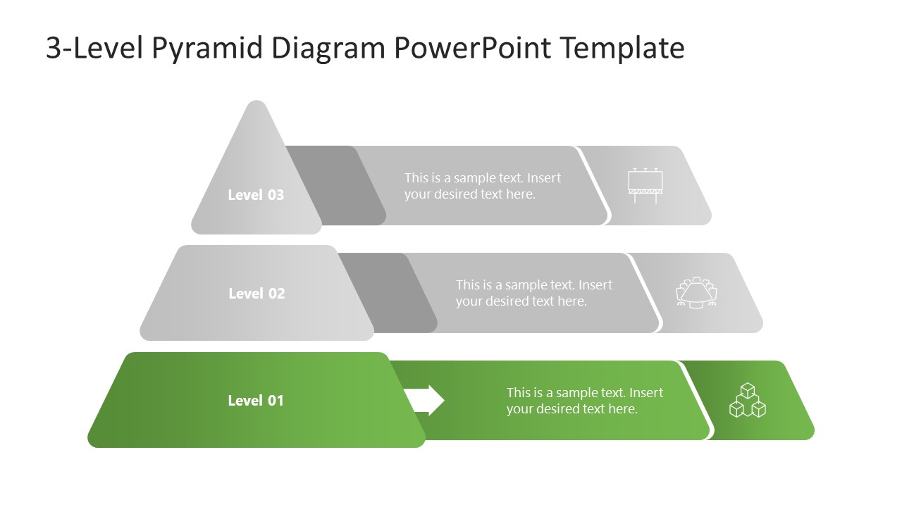 3-Level Pyramid Diagram PowerPoint Template