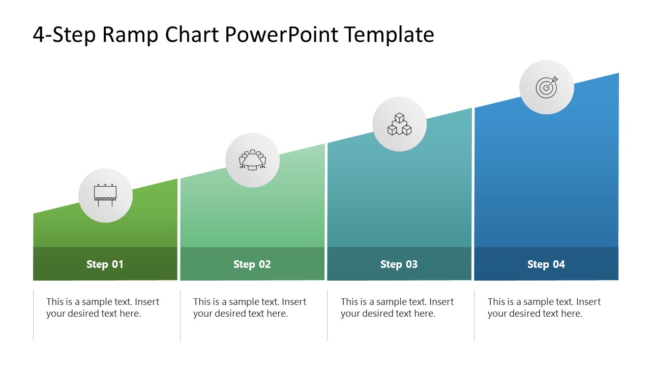 4-Step Ramp Chart Diagram with Color Filled Segments - SlideModel