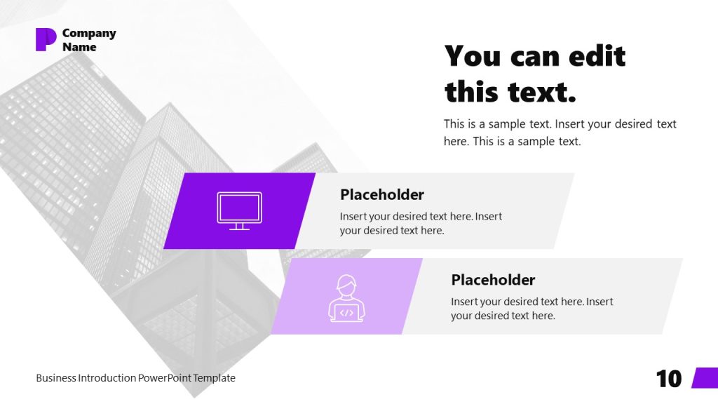Simple Editable Slide with Placeholders - SlideModel