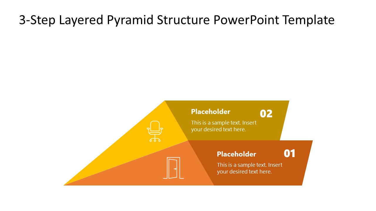 Animated 3-Step Layered Pyramid Structure PowerPoint Diagram