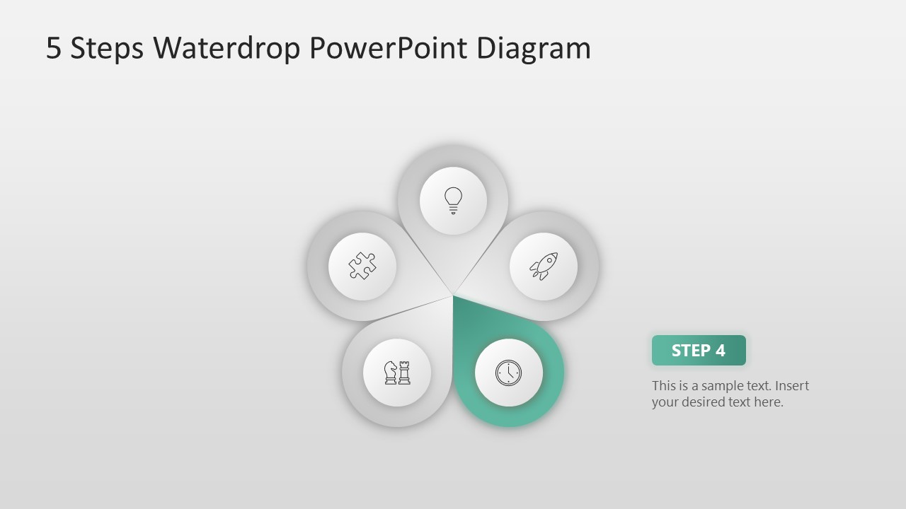 5 Steps Waterdrop Infographic PowerPoint Diagram