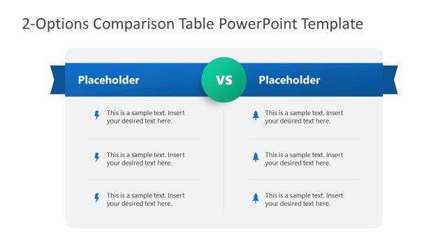 2-Options Comparison Table Presentation Template - SlideModel