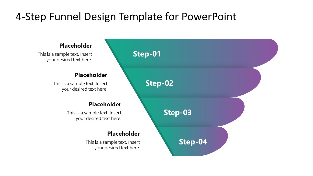 4-Step Funnel Design Template for PowerPoint