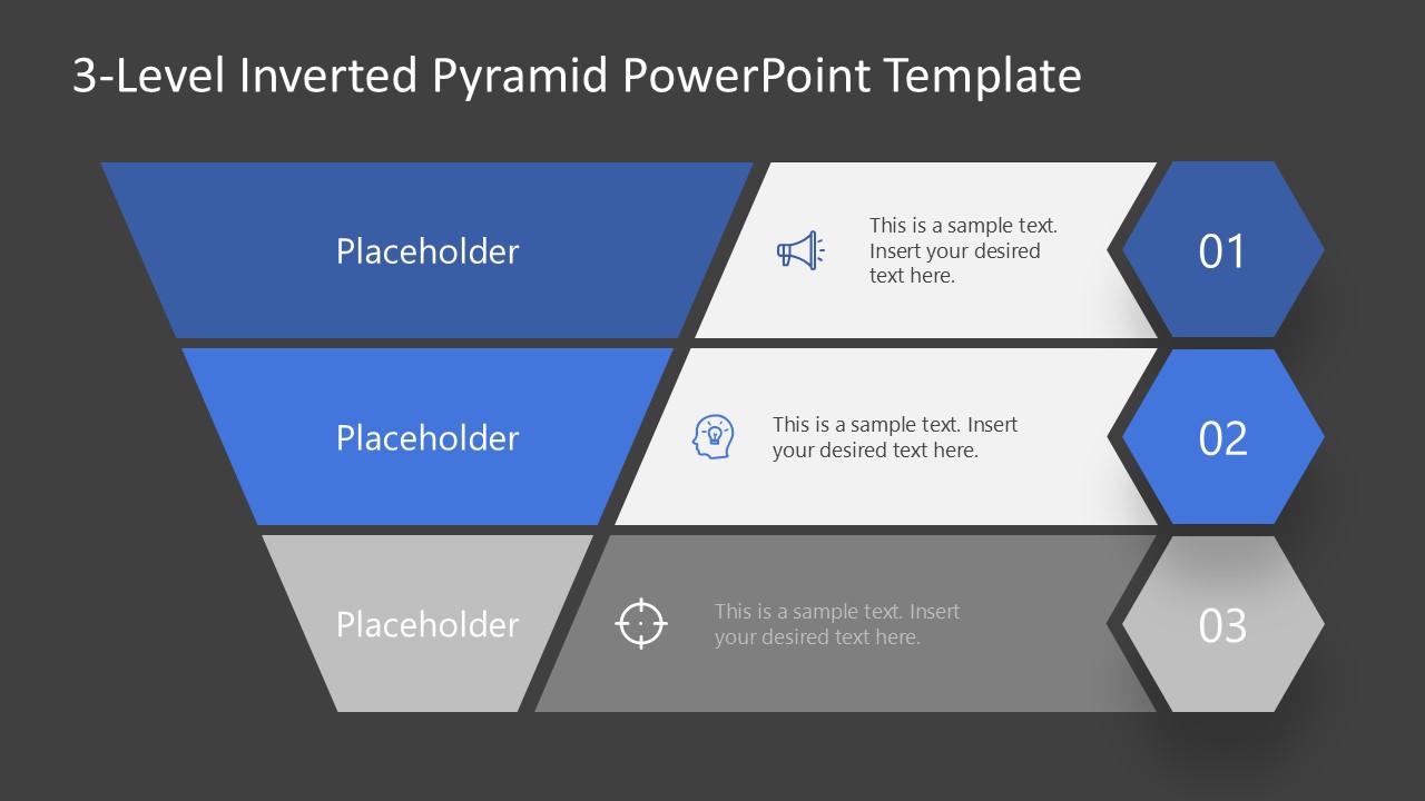 3-Level Inverted Pyramid PowerPoint Template