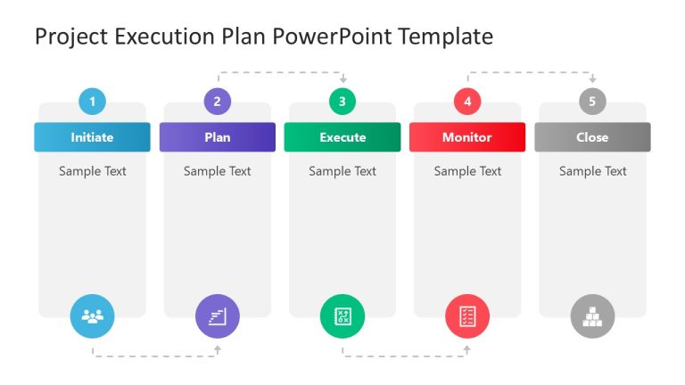 6-Step Project Execution Plan Slide Template - SlideModel