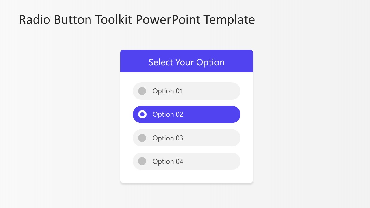 Radio Button PPT Template - Four Options Slide - SlideModel Radio Button PPT Template - Four Options Slide - SlideModel