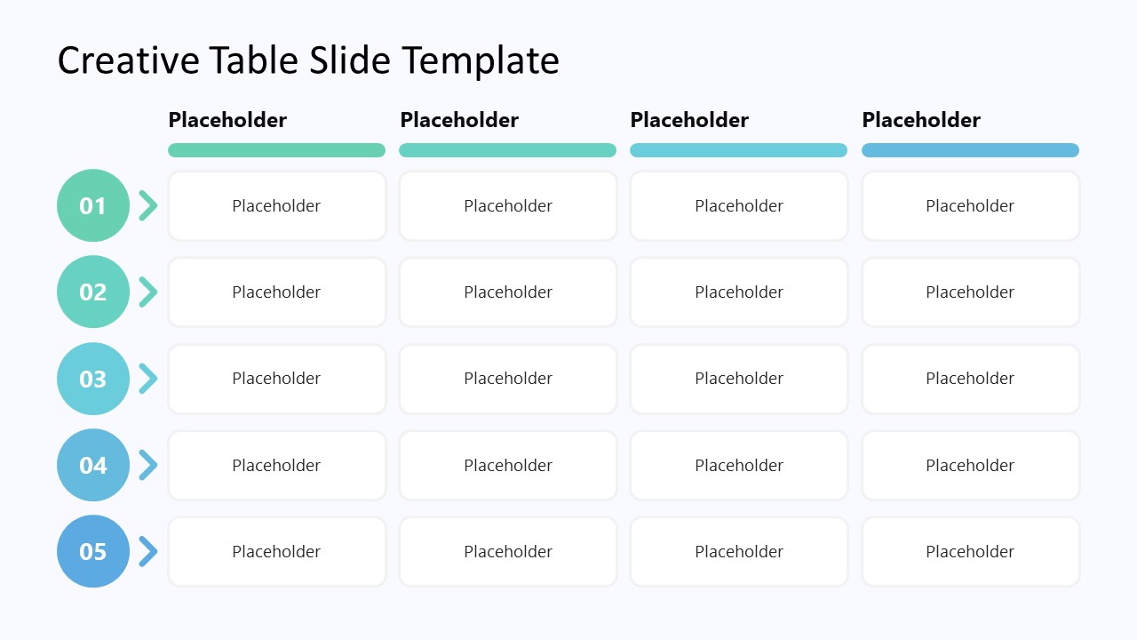 Creative Table PowerPoint Template