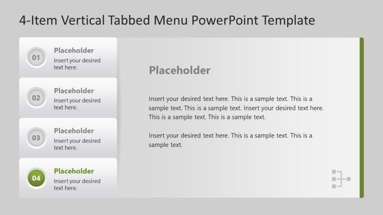 Tabbed Menu Template PPT Slide - SlideModel