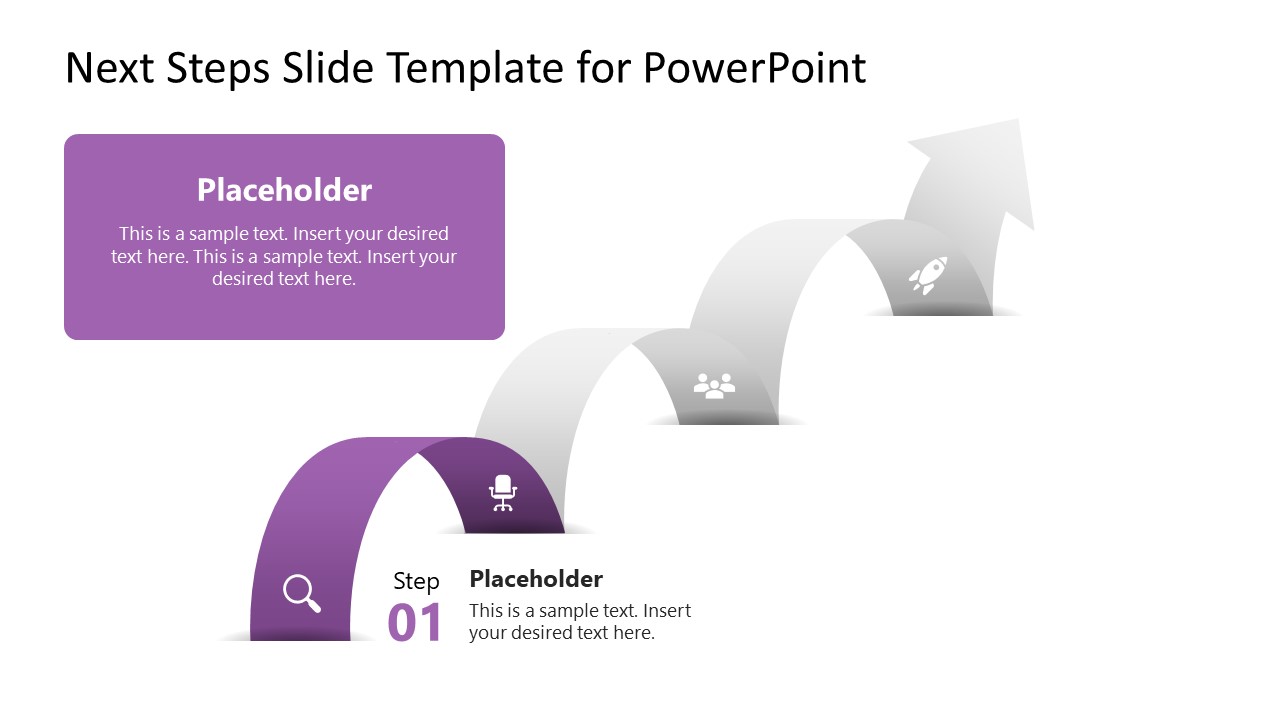 4-Item Next Steps PowerPoint Template
