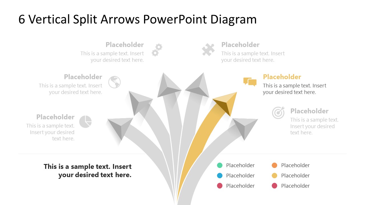 6-Vertical Split Arrows PowerPoint Template