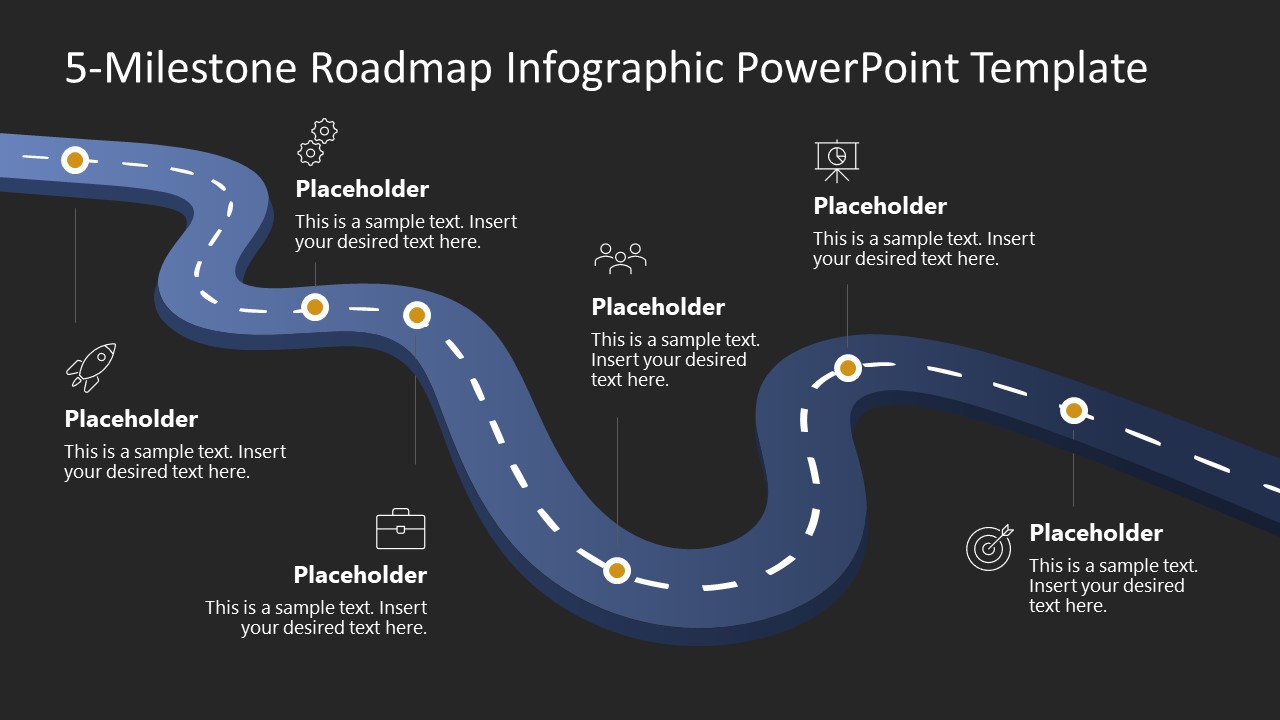 5-Milestone Roadmap Infographic PowerPoint Template