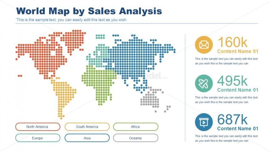 Pixelated Map for Sales Analysis PowerPoint - SlideModel