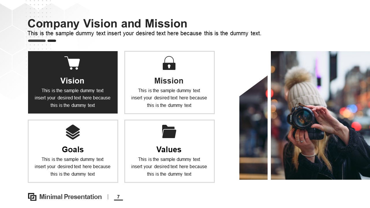 Minimal Company Vision Mission Template - SlideModel