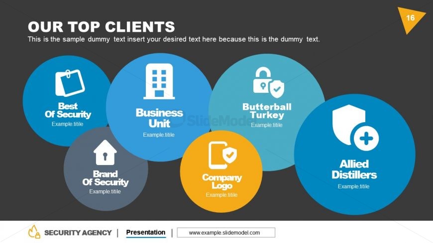 Top Clients List Template Bubbles - SlideModel