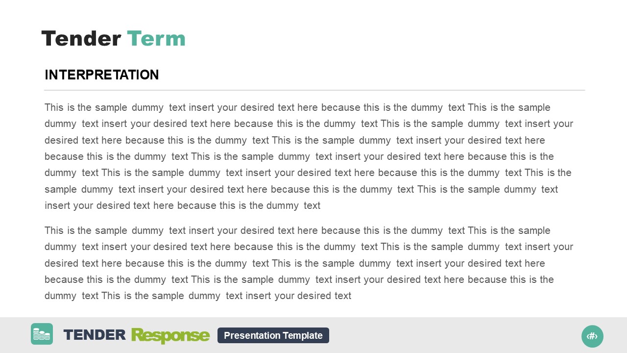 Tender Terms Slide for RFP Theme Templates - SlideModel