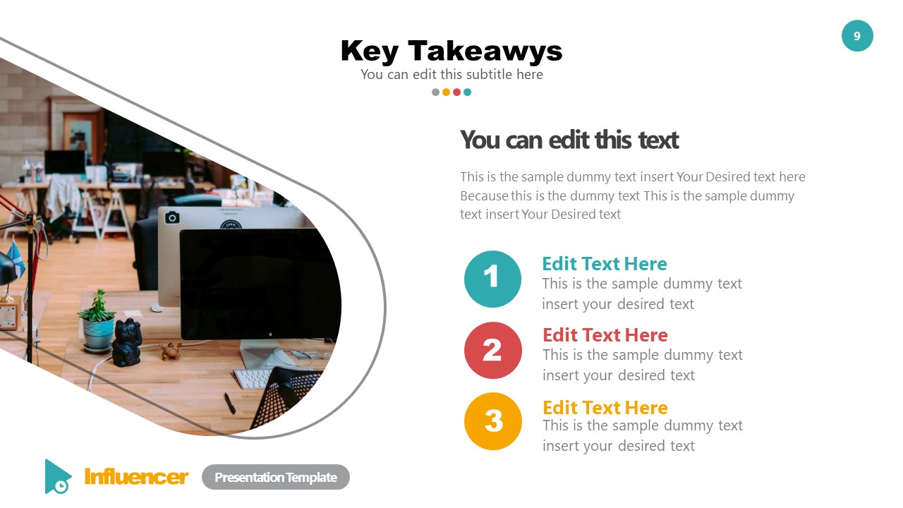 Influencer Template Key Takeaways Slide - SlideModel Influencer Template Key Takeaways Slide - SlideModel