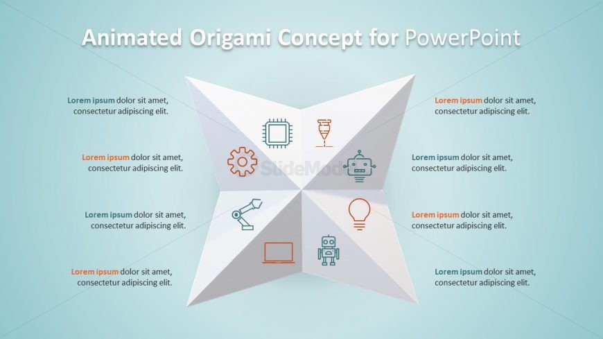 3D Animated Origami Diagram PPT - SlideModel