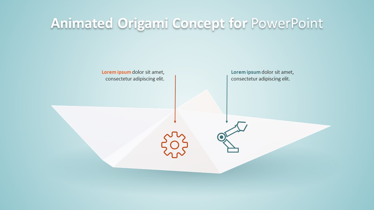3D Animated Origami Concept PowerPoint Template - SlideModel