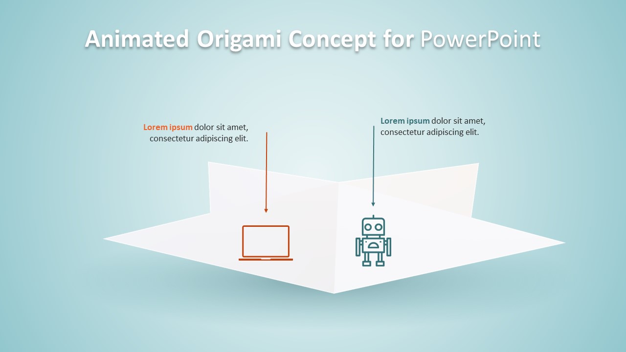 3D Animated Origami Concept PowerPoint Template - SlideModel