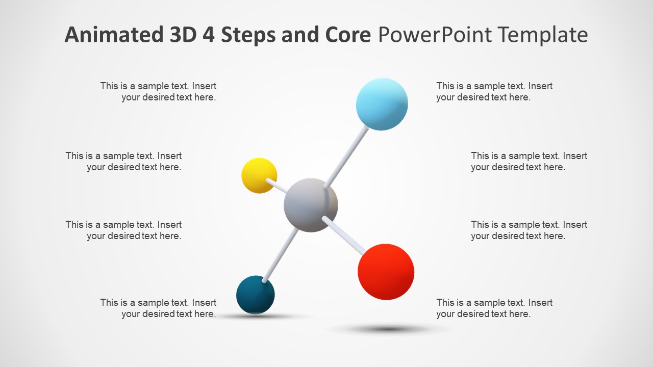 Animated 3D 4 Steps & Core PowerPoint Template