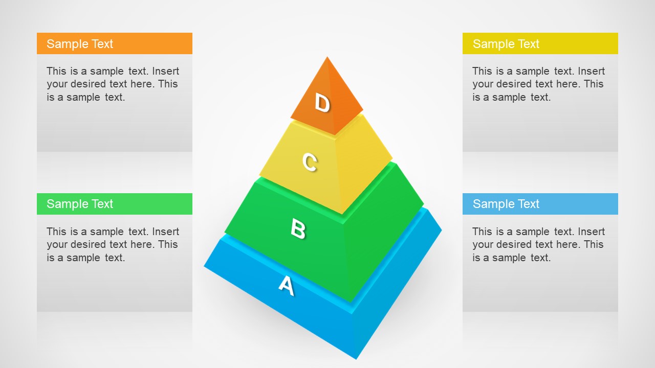 4 Layers 3D Horizontal Segmented Pyramid - SlideModel