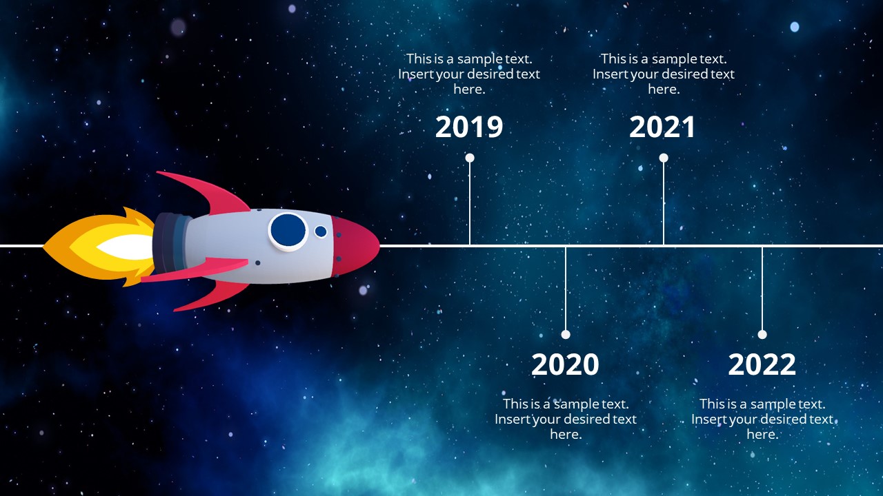 Animated 3D Spaceship Timeline Concept for PowerPoint