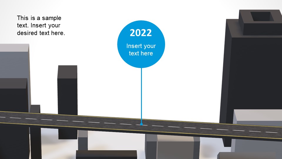 Animated 3D Roadmap City PowerPoint Template - SlideModel