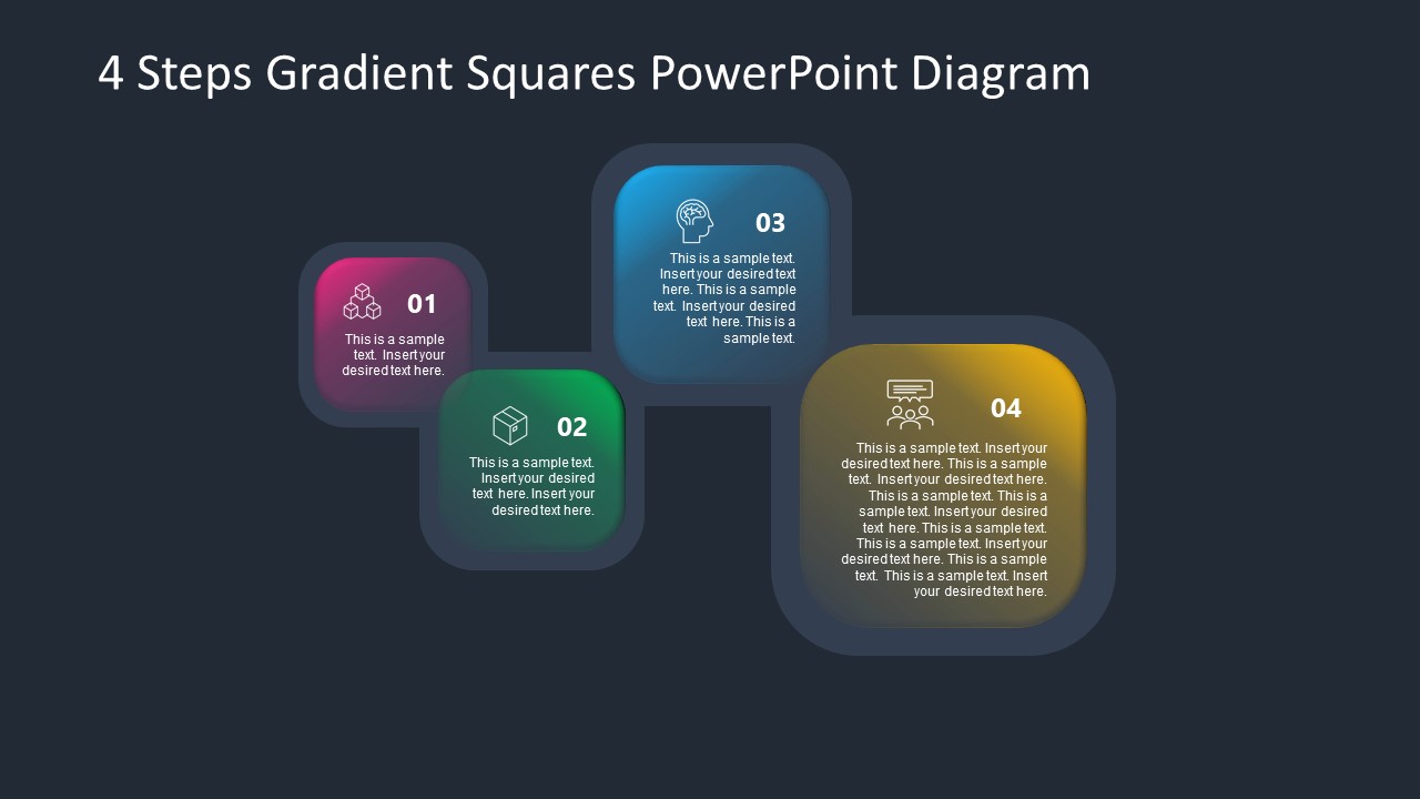 4 Steps Gradient Squares Diagram Template - SlideModel 4 Steps Gradient Squares Diagram Template - SlideModel