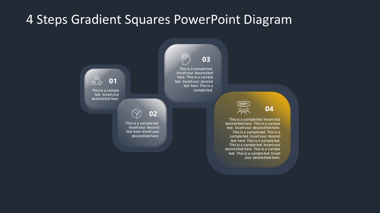 Gradient Squares Diagram Step 4 Template - SlideModel Gradient Squares Diagram Step 4 Template - SlideModel