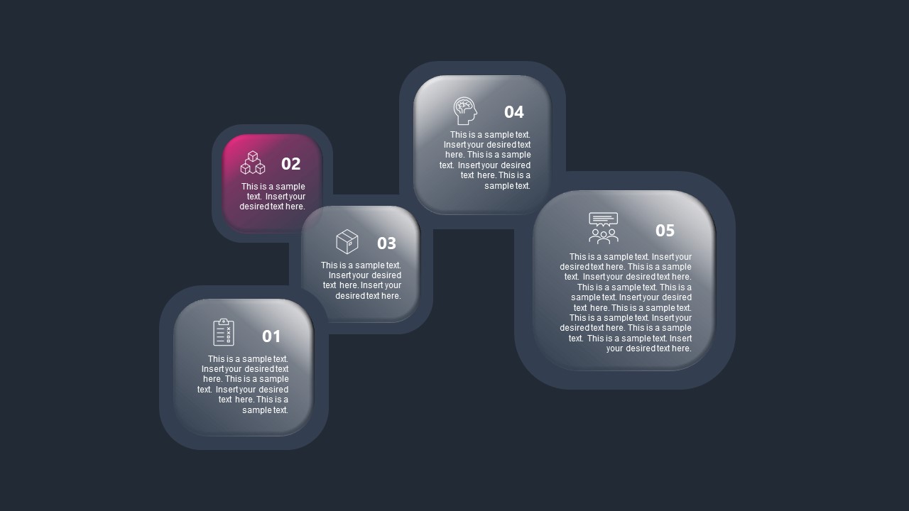 PowerPoint Diagram of Gradient Squares Step 2 - SlideModel