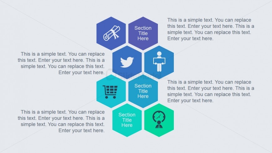 Simple Hexagons Layout for PowerPoint - SlideModel Simple Hexagons Layout for PowerPoint - SlideModel