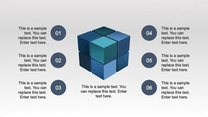 Eight Quadrants 3D Cube for PowerPoint - SlideModel