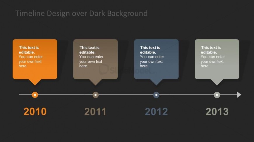 Horizontal Timeline Design Dark Background - SlideModel