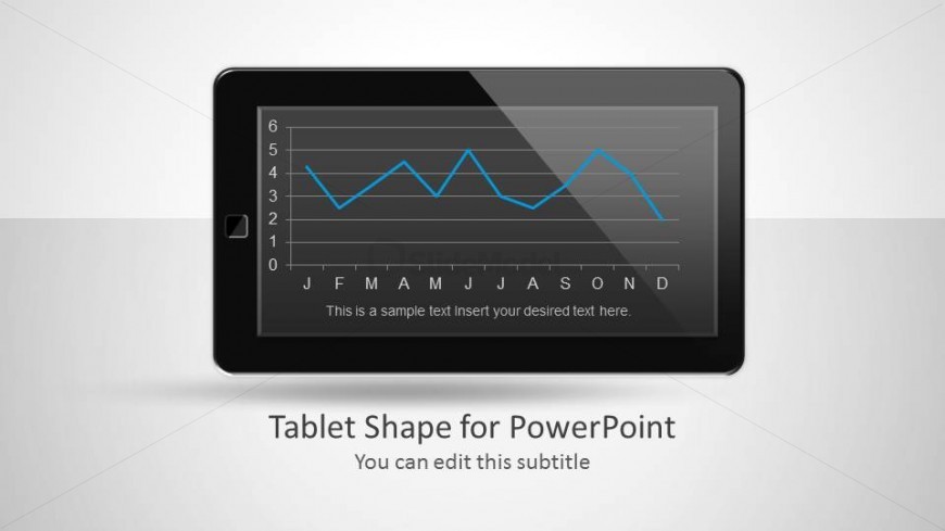 Tablet Shape for PowerPoint with Line Chart - SlideModel