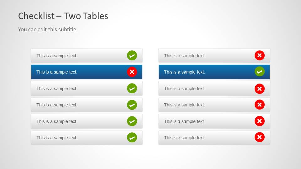 Checklist Tables for PowerPoint - SlideModel
