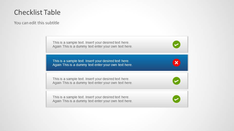 Checklist Tables for PowerPoint - SlideModel