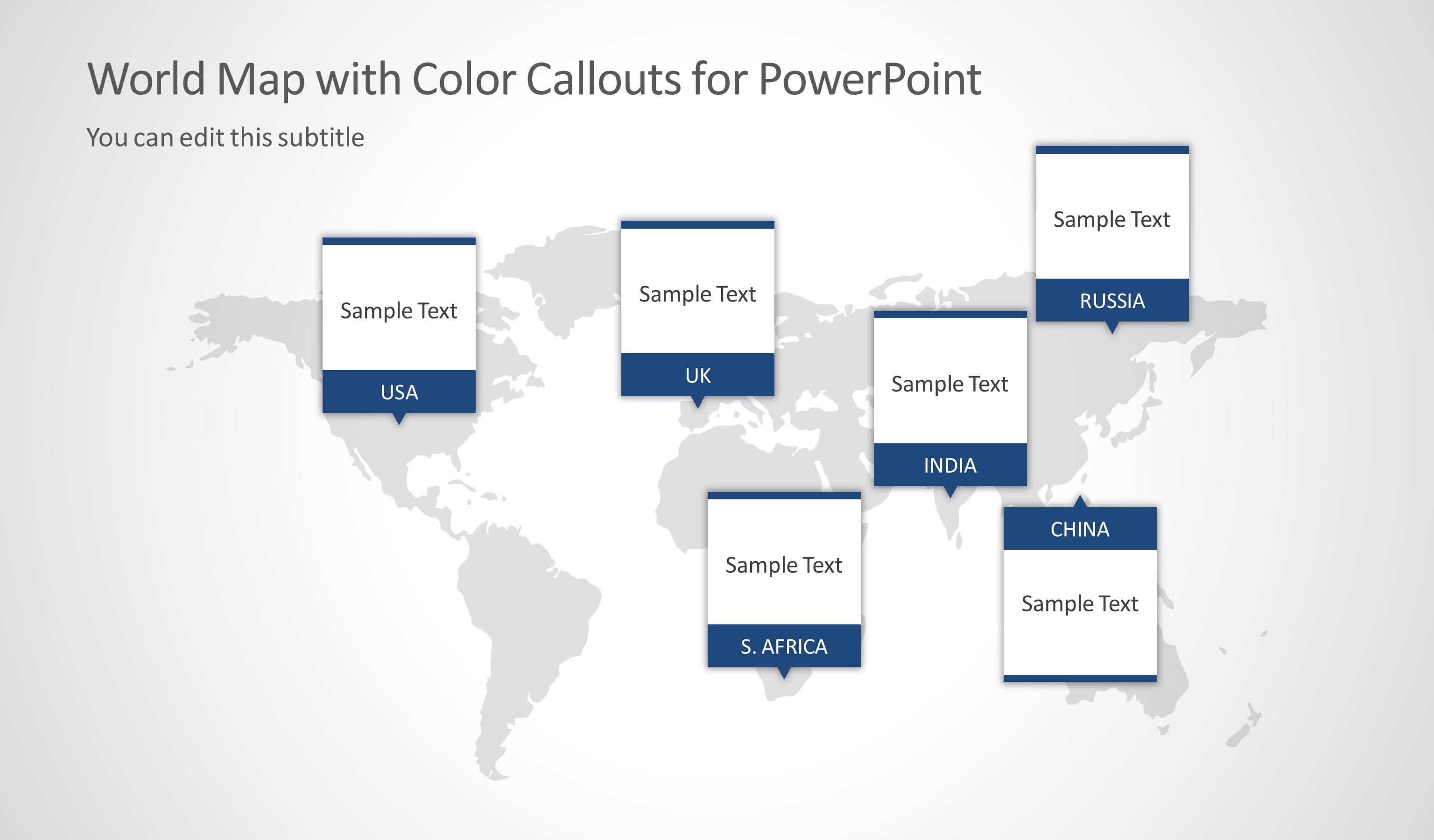 带PowerPoint彩色标注的世界地图 - 木鱼查询