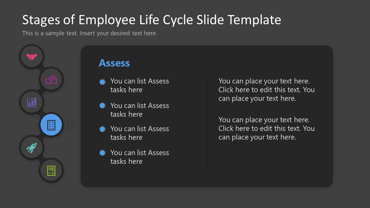 Stages of Employee Life Slide Template for PowerPoint
