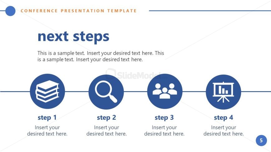 Next Steps Process Slide - Conference Presentation - SlideModel
