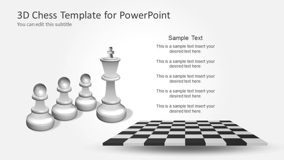 3D Chess PowerPoint Template with Full Set - SlideModel