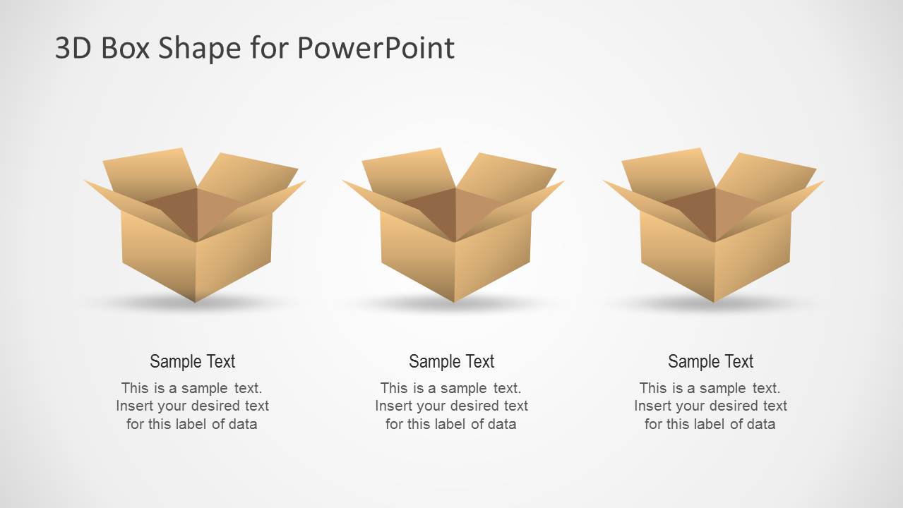 3D Cardboard Box Shapes for PowerPoint - SlideModel